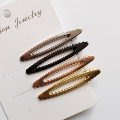 China Wholesale Retro Metal Duckbill Hair Clips 6x1cm Silver Gold Water Drop Design for sale