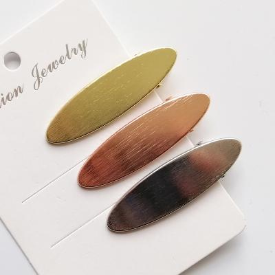 China Alligator Custom Hair Clips Gold Silver Fashion Alloy 6x1.6cm Duckbill Hairgrip for sale