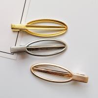 China Bridal Custom Hair Clips Women Gold Silver Hairpin Geometric Leaf 7x2.2cm for sale