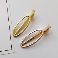China Bridal Custom Hair Clips Women Gold Silver Hairpin Geometric Leaf 7x2.2cm for sale
