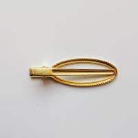 China Bridal Custom Hair Clips Women Gold Silver Hairpin Geometric Leaf 7x2.2cm for sale