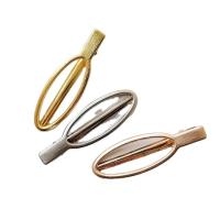 China Bridal Custom Hair Clips Women Gold Silver Hairpin Geometric Leaf 7x2.2cm for sale