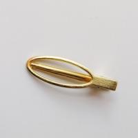 China Bridal Custom Hair Clips Women Gold Silver Hairpin Geometric Leaf 7x2.2cm for sale
