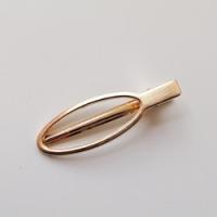 China Bridal Custom Hair Clips Women Gold Silver Hairpin Geometric Leaf 7x2.2cm for sale
