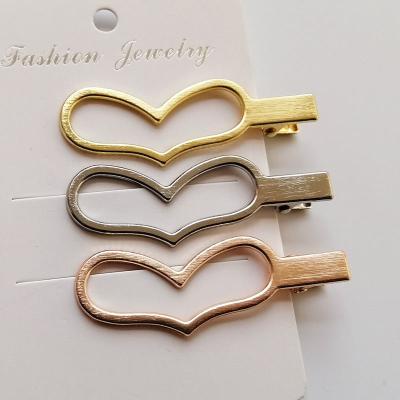 China Large Metal Decorative Duckbill Hair Clip Fashion Golden Alloy 7x2.3cm for sale