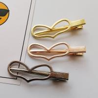 China Large Metal Decorative Duckbill Hair Clip Fashion Golden Alloy 7x2.3cm for sale