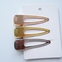 China Mini Large Snap Hair Clips Metal Barrettes Geometrical Gold Alloy 8x2.2cm for sale