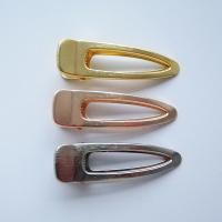 China Mini Large Snap Hair Clips Metal Barrettes Geometrical Gold Alloy 8x2.2cm for sale