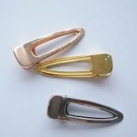 China Mini Large Snap Hair Clips Metal Barrettes Geometrical Gold Alloy 8x2.2cm for sale