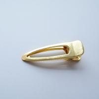 China Mini Large Snap Hair Clips Metal Barrettes Geometrical Gold Alloy 8x2.2cm for sale