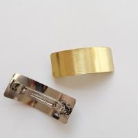China Metal Spring Hair Clips Rectangle Bobby Pin 8x3cm Electroplated Alloy Hair Accessories for sale