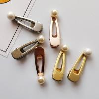 China Gold Metal Hair Clip Set for Thick Hair Geometric Pearl Claw 5.2x1.5cm for sale
