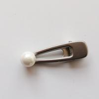 China Gold Metal Hair Clip Set for Thick Hair Geometric Pearl Claw 5.2x1.5cm for sale