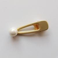 China Gold Metal Hair Clip Set for Thick Hair Geometric Pearl Claw 5.2x1.5cm for sale