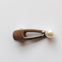 China Gold Metal Hair Clip Set for Thick Hair Geometric Pearl Claw 5.2x1.5cm for sale