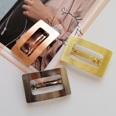 China Alloy Metal Rectangle Spring Hair Clip for Women Ponytail 8x5cm 26g for sale