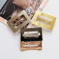China Alloy Metal Rectangle Spring Hair Clip for Women Ponytail 8x5cm 26g for sale