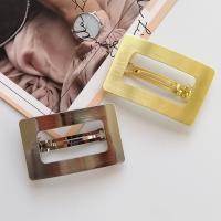 China Alloy Metal Rectangle Spring Hair Clip for Women Ponytail 8x5cm 26g for sale