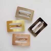 China Alloy Metal Rectangle Spring Hair Clip for Women Ponytail 8x5cm 26g for sale