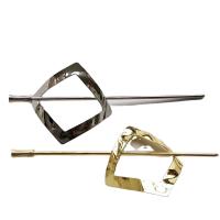 China Korean Fashion Retro Metal Hair Stick Clip Square Hollow Design 6x5.5cm for Women for sale
