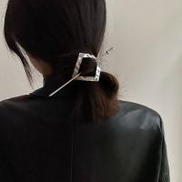 China Korean Fashion Retro Metal Hair Stick Clip Square Hollow Design 6x5.5cm for Women for sale