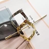China Korean Fashion Retro Metal Hair Stick Clip Square Hollow Design 6x5.5cm for Women for sale