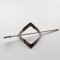 China Korean Fashion Retro Metal Hair Stick Clip Square Hollow Design 6x5.5cm for Women for sale