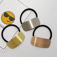 China Geometric Alloy Hair Ties Elastic Ponytail Bands for Women 5.5x2.7cm for sale