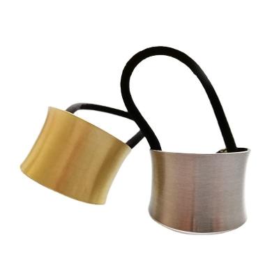 China Soft Stretchy Hair Ties for Curly Hair Fine Geometric Zinc Alloy Metal 3.5x2.5cm for sale