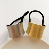 China Soft Stretchy Hair Ties for Curly Hair Fine Geometric Zinc Alloy Metal 3.5x2.5cm for sale