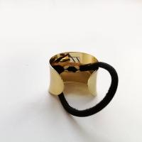 China Soft Stretchy Hair Ties for Curly Hair Fine Geometric Zinc Alloy Metal 3.5x2.5cm for sale