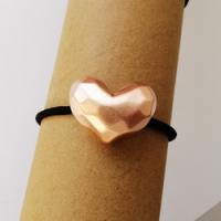 China Heart Shaped Stretchy Fabric Hair Ties for Women Girls 8.6g 3.5cm Elastic Scrunchies for sale