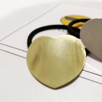 China Ponytail Black Elastic Hair Ties Band 4x4cm Polish Geometric Heart Alloy Scrunchie Cute Girls for sale