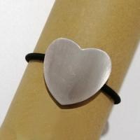 China Ponytail Black Elastic Hair Ties Band 4x4cm Polish Geometric Heart Alloy Scrunchie Cute Girls for sale