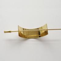 China Vintage Porcelain Decorative Hair Sticks Golden Metal Hairpin for Women 14cm for sale