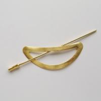 China Gold Round Hollow Metal Hair Fork Sticks 9x3.5cm Decorative Hair Clip for Women for sale