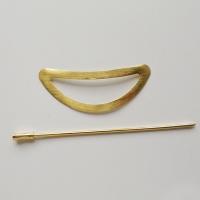 China Gold Round Hollow Metal Hair Fork Sticks 9x3.5cm Decorative Hair Clip for Women for sale