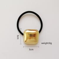 China Wholesale 3x3cm Metal Alloy Hair Ties Elastic Stretchy Hair Ropes for Women Girls 8g for sale