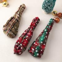 China Christmas Plaid Elastic Cross Knot Hair Ribbon Bands for Women 49cm for sale