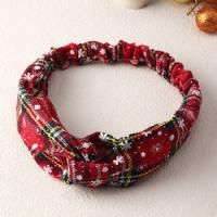 China Christmas Plaid Elastic Cross Knot Hair Ribbon Bands for Women 49cm for sale