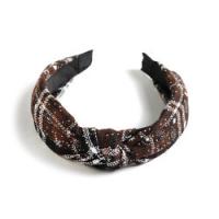 China Christmas Plaid Knot Hairband 40cm 15.8in Xmas Holiday Hair Accessories Wholesale for sale