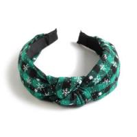 China Christmas Plaid Knot Hairband 40cm 15.8in Xmas Holiday Hair Accessories Wholesale for sale