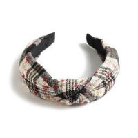 China Christmas Plaid Knot Hairband 40cm 15.8in Xmas Holiday Hair Accessories Wholesale for sale