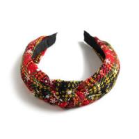 China Christmas Plaid Knot Hairband 40cm 15.8in Xmas Holiday Hair Accessories Wholesale for sale