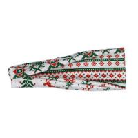 China Custom Sublimation Printed Christmas Tree Halloween Headband 23x10cm Stretchy Athletic Hairband for sale