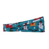 China Custom Sublimation Printed Christmas Tree Halloween Headband 23x10cm Stretchy Athletic Hairband for sale