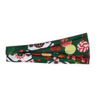 China Custom Sublimation Printed Christmas Tree Halloween Headband 23x10cm Stretchy Athletic Hairband for sale