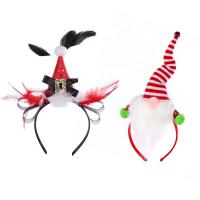 China Christmas Reindeer Antler Headband 30x28cm Fabric Plastic Hair Decoration for Women Kids Party for sale