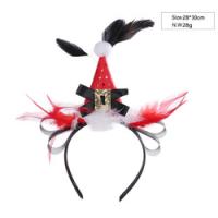 China Christmas Reindeer Antler Headband 30x28cm Fabric Plastic Hair Decoration for Women Kids Party for sale