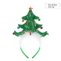 China Christmas Reindeer Antler Headband 30x28cm Fabric Plastic Hair Decoration for Women Kids Party for sale